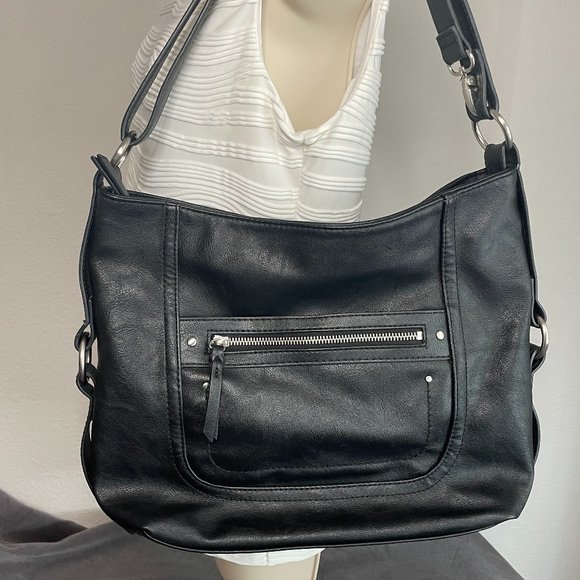 INC International Concepts | Bags | Inc Riverton Black Faux Leather ...
